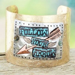 Simple Feather Boutique | Jewelry | Multitone Follow Your Arrow Cuff ...